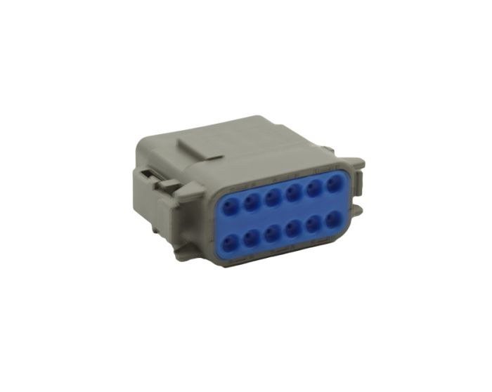 12 Contacts Male Miniature Rectangular Grey Connector