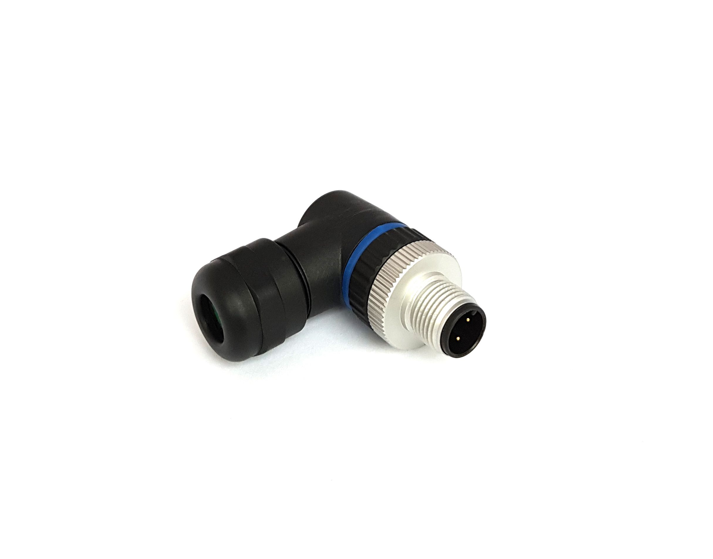 M12 Connectors, Female or Male, Right-Angle, Polyamide, Screw Terminal
