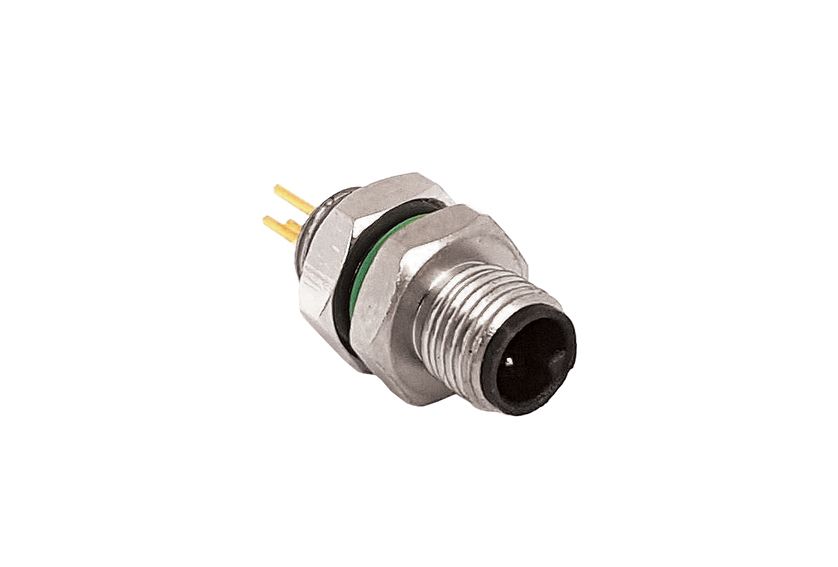 M8 Series B Code Brass Nickel Plated Front Panel Mount Connector 5 ...