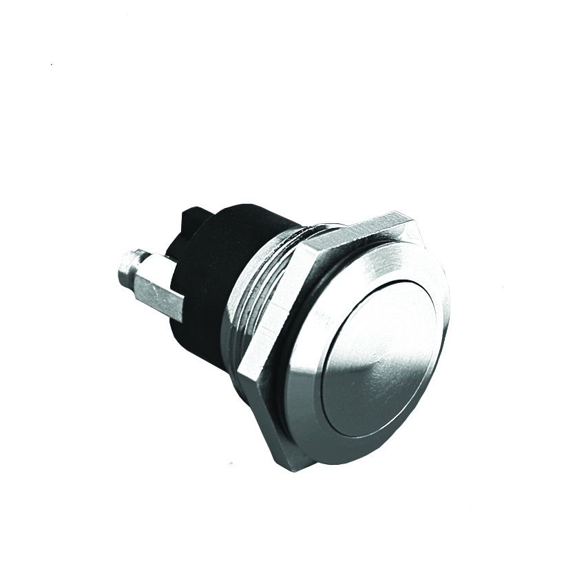 Brass Chrome Plated Low Profile Vandal Resistant Push Button Switch S.P ...
